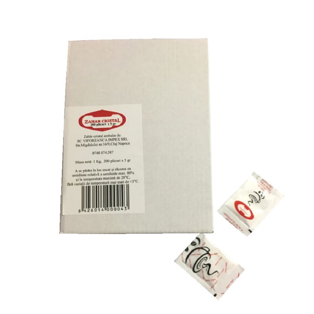 Zahar Alb 5g, 200 Pliculete, Ambalat in Cutie de Carton, Pliculete de ...