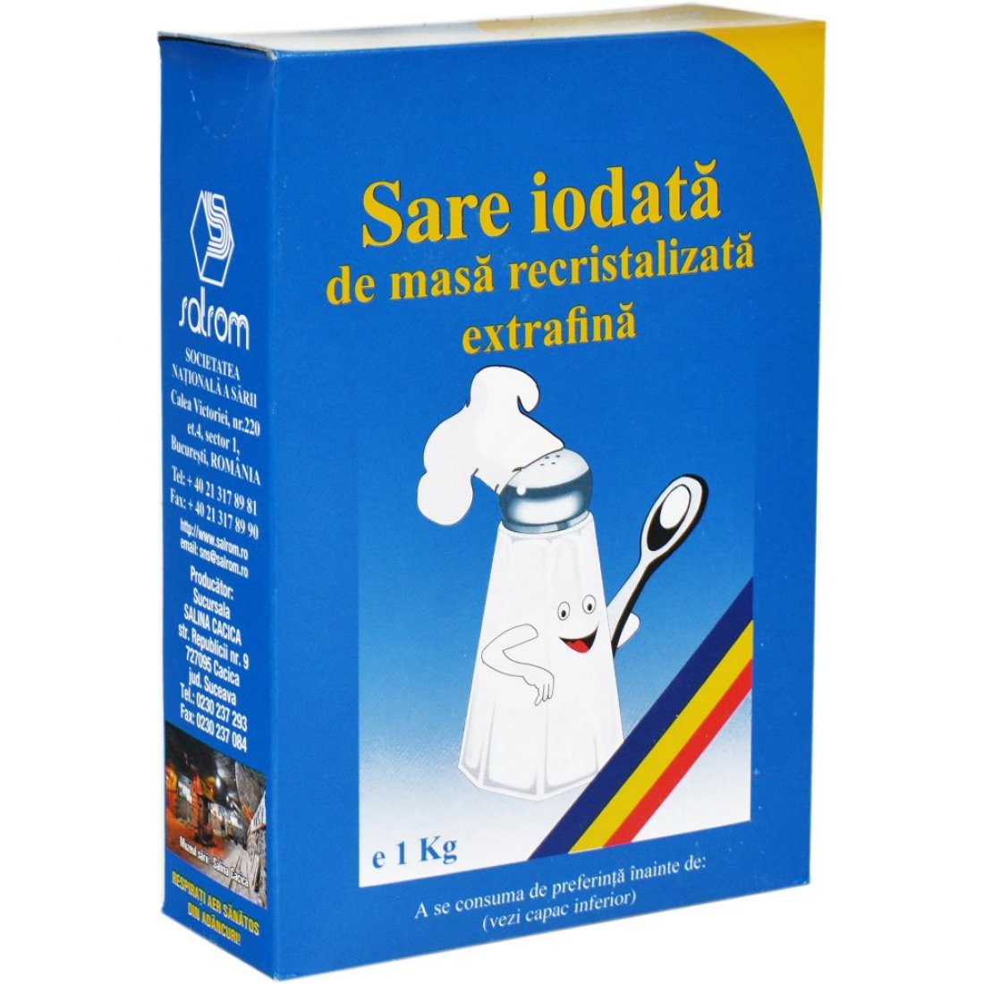 Bax 12 Pachete Sare Iodata de Masa Recristalizata Salrom, 1 kg, Sare de ...