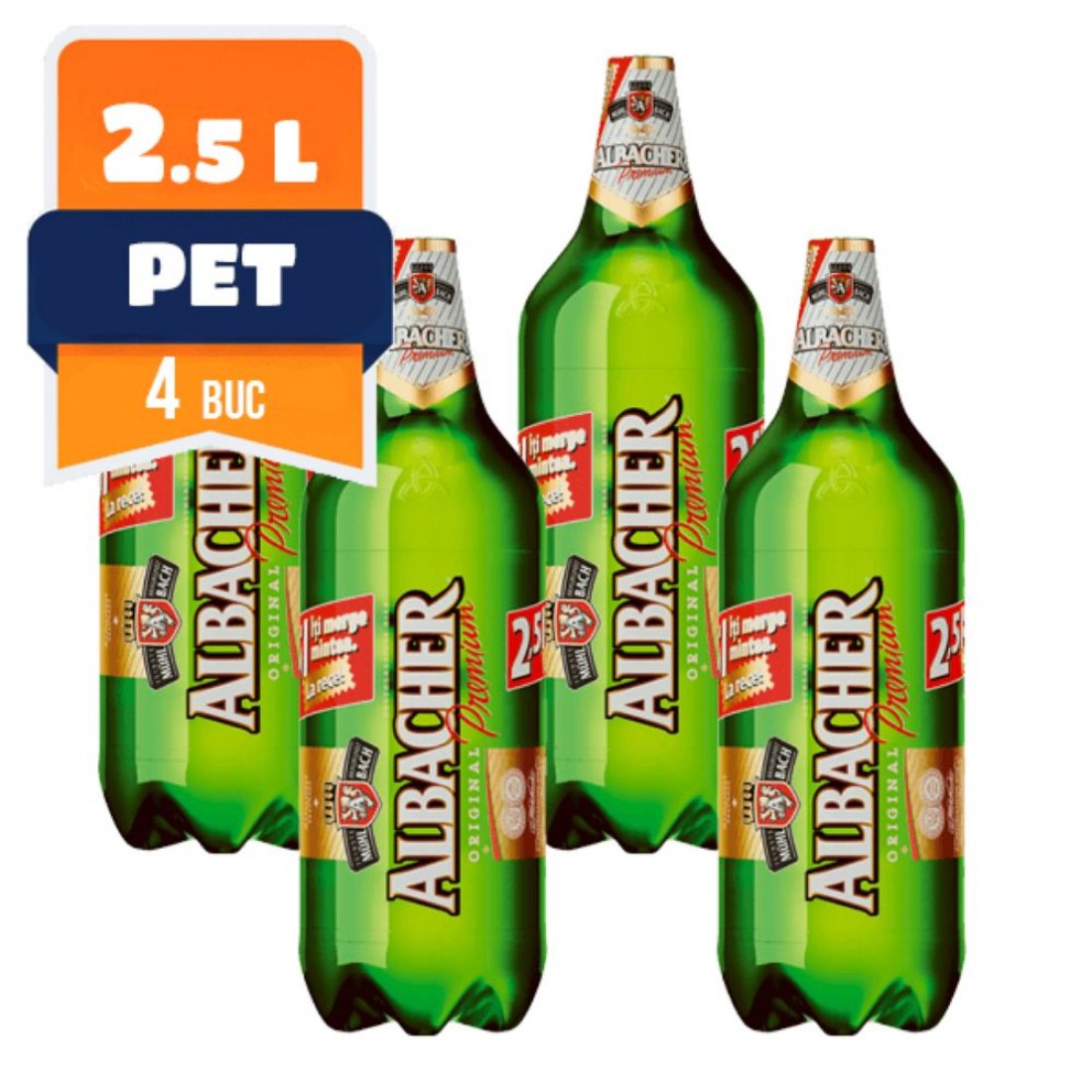 Bere Blonda Albacher 2.5 L, 4 Buc/Bax, PET, Bere Blonda, Bere cu Alcool ...