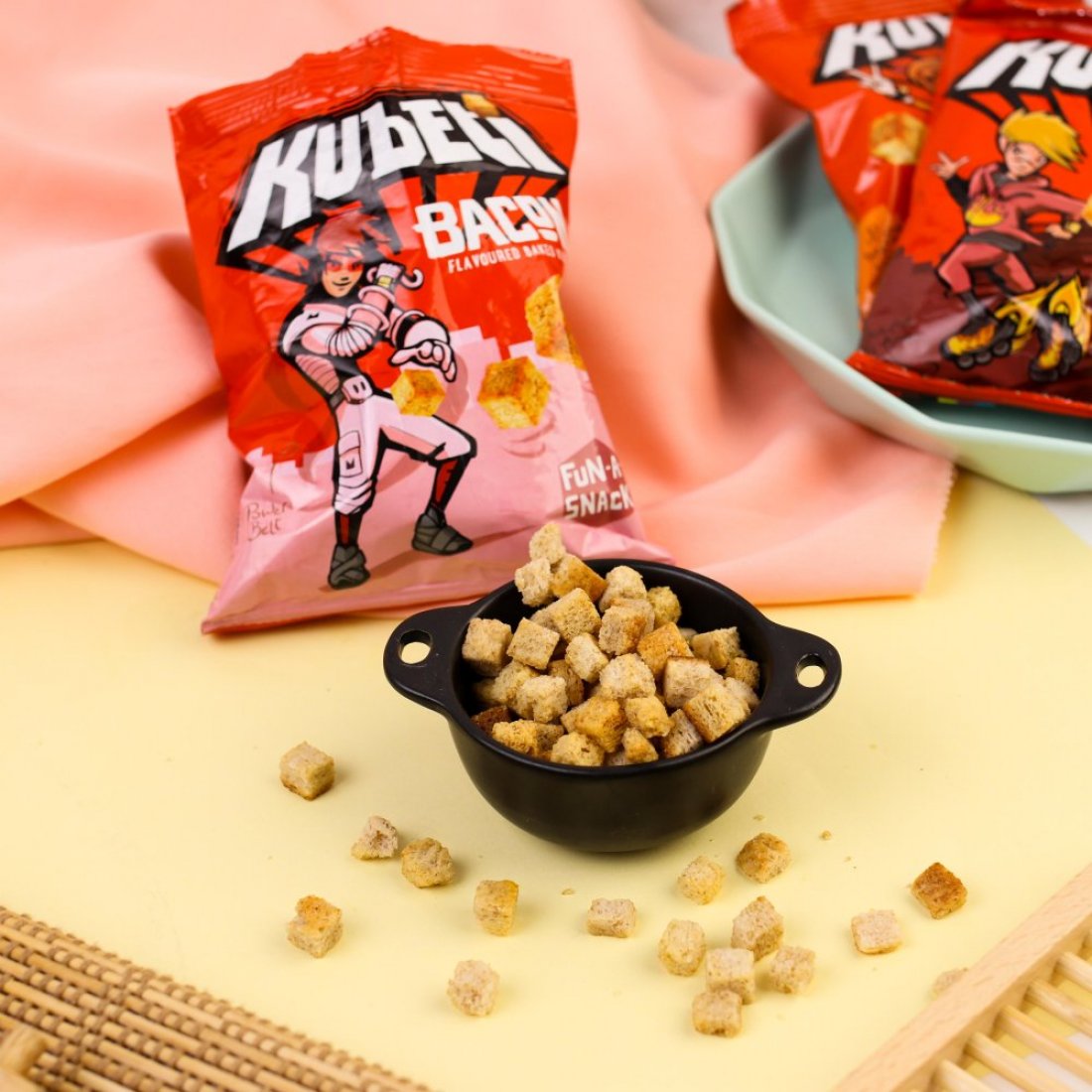 Kubeti cu Aroma de Bacon, 35 g, Kubeti Bacon, Crutoane cu Aroma de ...