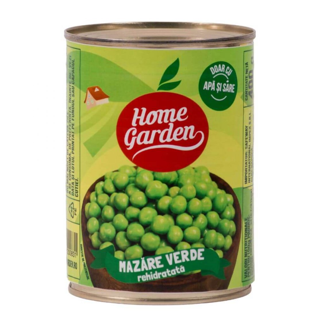 Bax 12 Conserve Mazare Home Garden, 400 g, Cutie de Mazare Home Garden ...