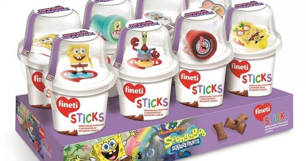 Napolitane cu Crema de Ciocolata Fineti Sticks Kids, 45 g, 8 Buc/Cutie ...