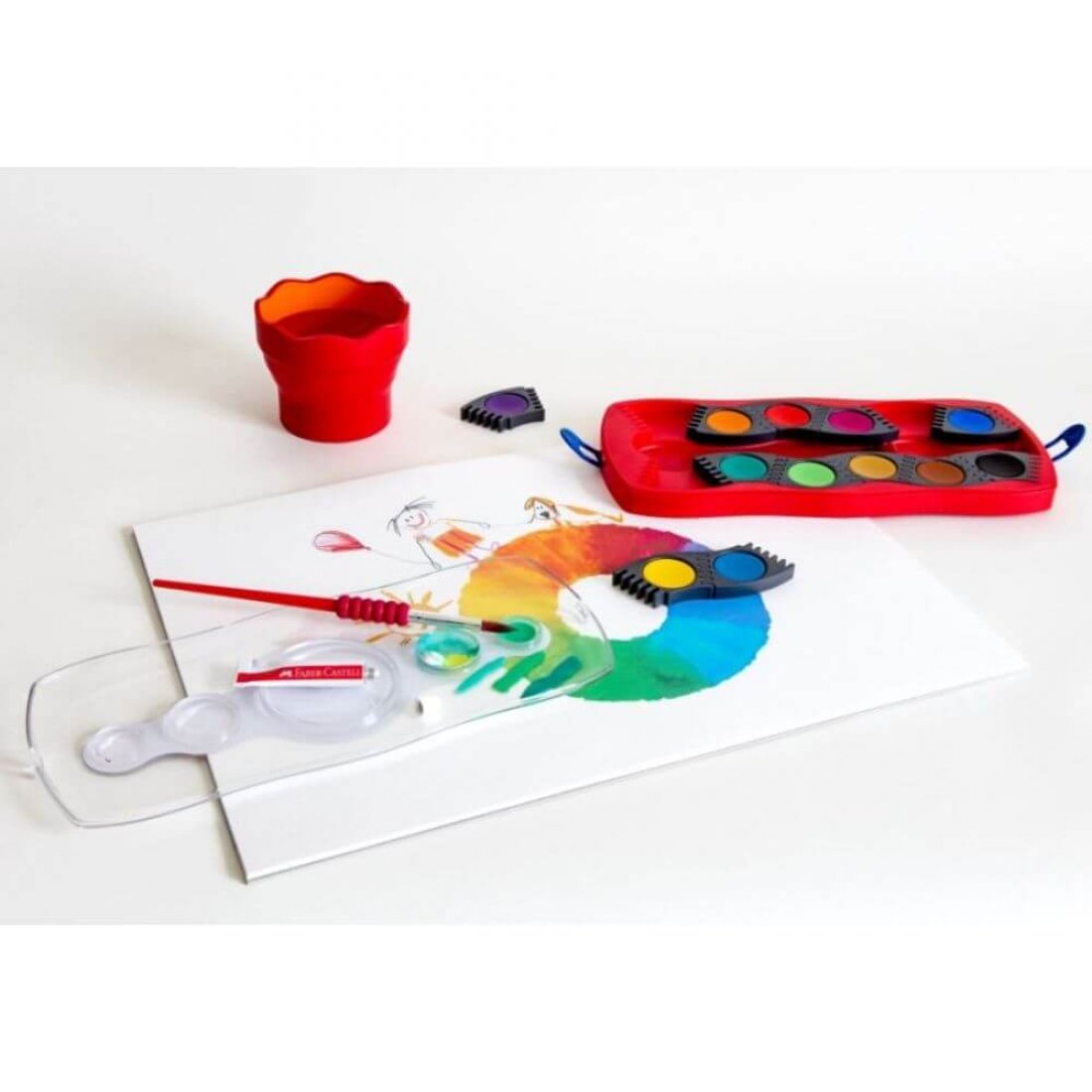 Acuarele cu Pensula Faber-Castell Connector, 24 Culori, Culori Pictura ...