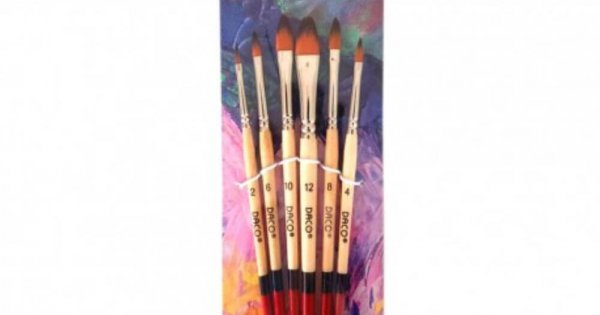 Pensule DACO, 6 Buc/Set, Varf Ascutit Tip Limba de Pisica cu Par ...