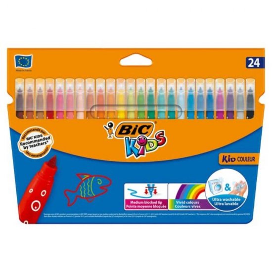 Set 24 Carioci Ultralavabile BIC Kid Couleur, Culori Asortate, Carioci ...