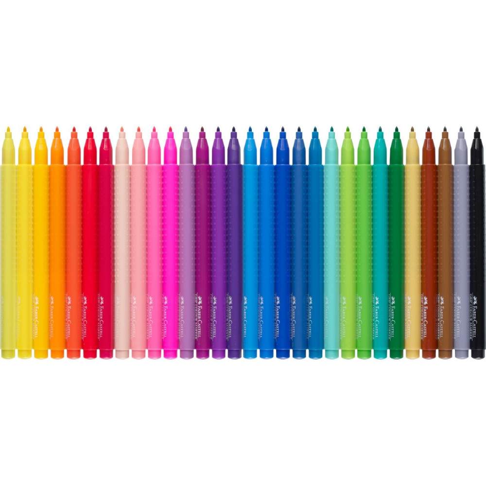 Set 30 Carioci Faber-Castell Grip, Diverse Culori, Varf Rezistent la ...