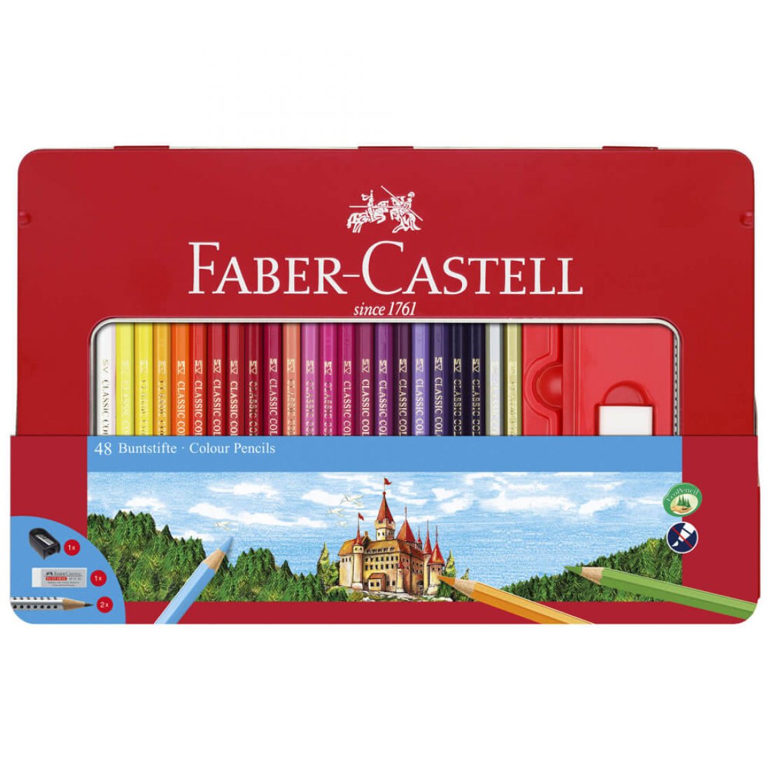 Creioane Colorate Faber-Castell Eco, 52 Buc/Set, 48 Creioane Colorate ...