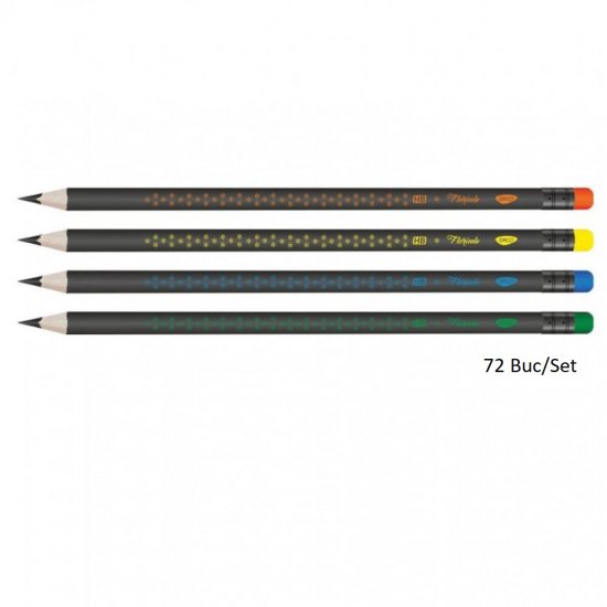 Set 72 Creioane Grafit DACO Floricele, Mina HB, Corp Triunghiular de ...