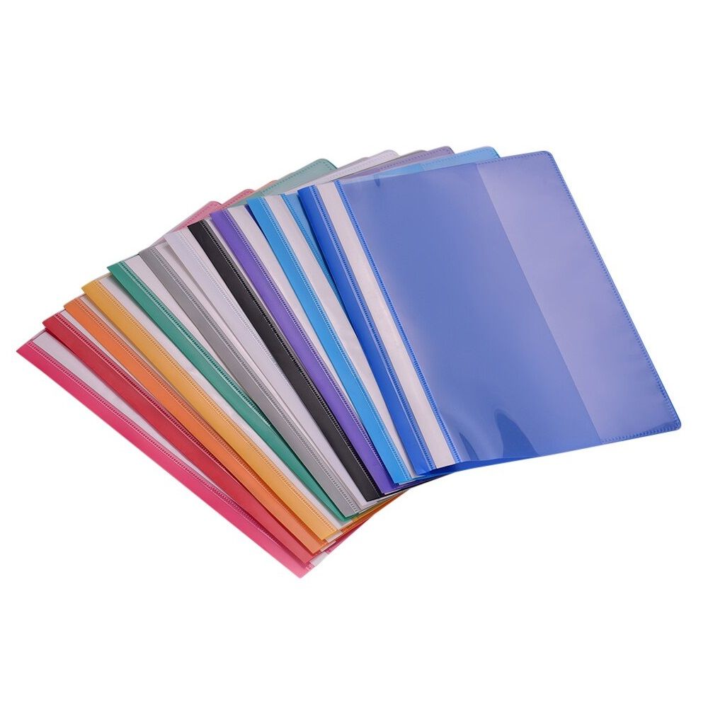 Set 50 Dosare Plastic cu Sina DACO, PVC, Alb, Dosar Alb, Dosare din Plastic, Dosar cu Sina ...