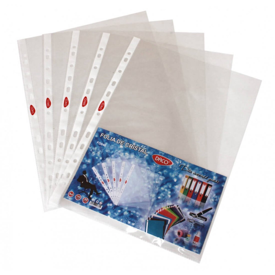 Set 100 Folii Protectie Documente A4 DACO, Margine Multiperforata pentru Arhivare, Set Folii ...