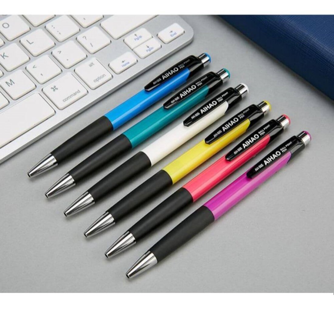 Pixuri AIHAO, Varf 0.7 mm, 12 Buc/Set, Scriere Albastra, Mecanism ...