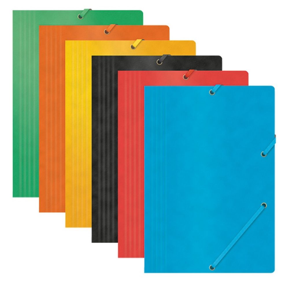 Set 10 Mape din Carton A4 cu Burduf si Elastic pe Colturi, Galbena ...