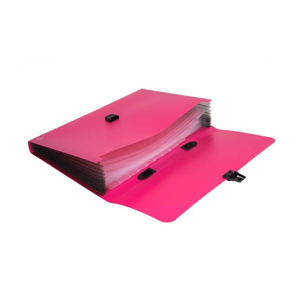 Servieta din Plastic cu Maner A4 Deli, 13 Compartimente, 600 Microni ...