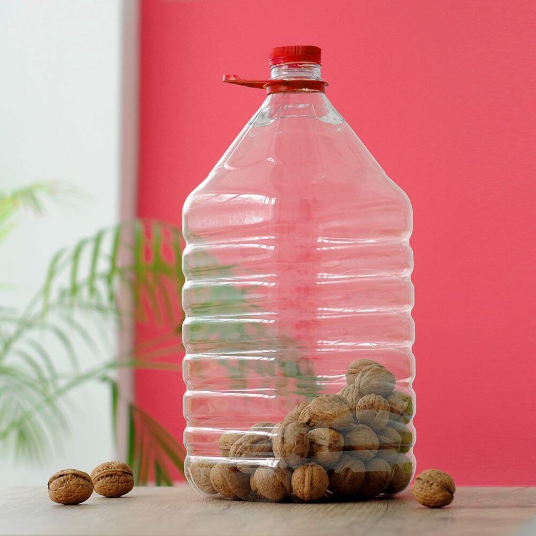 Bidon Pet Sterk, 10 L, Transparent, Capac Rosu, Bidon Plastic, Bidon ...