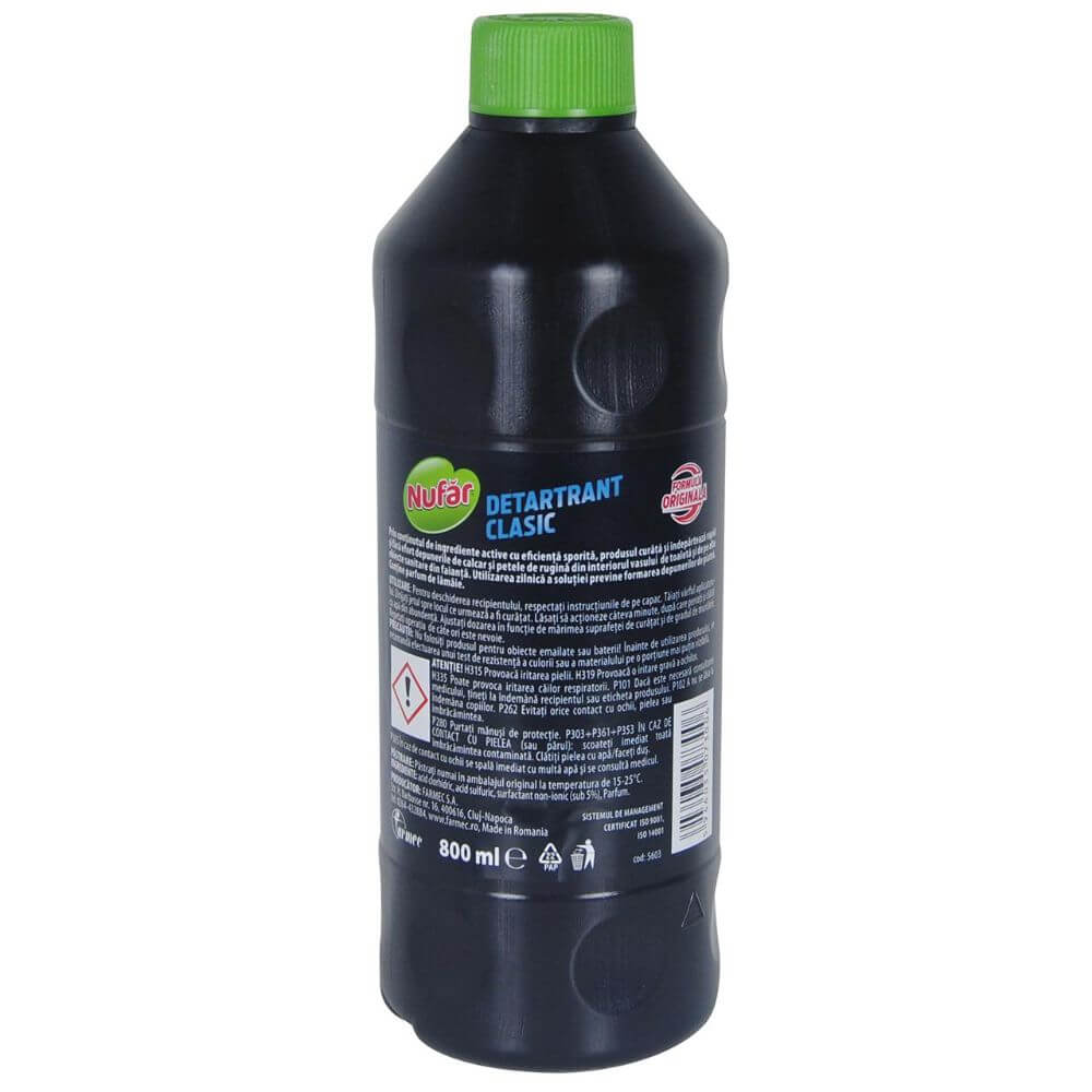 Dezinfectant pentru Toaleta NUFAR Clasic, 800 ml, Parfum de Lamaie ...