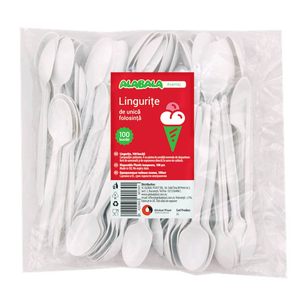 Lingurite din Plastic de Unica Folosinta, 100 Buc/Set, 13.8 cm, Culoare ...
