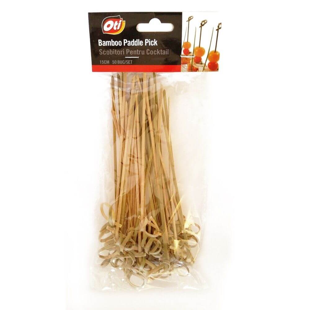 Set 50 Scobitori din Lemn Rustic Cocktail OTI, Lungime 15 cm, Scobitori ...