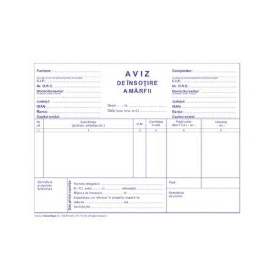 Seturi Avize Personalizate A5 in 3 Exemplare, Tipar 1+0, Formulare ...