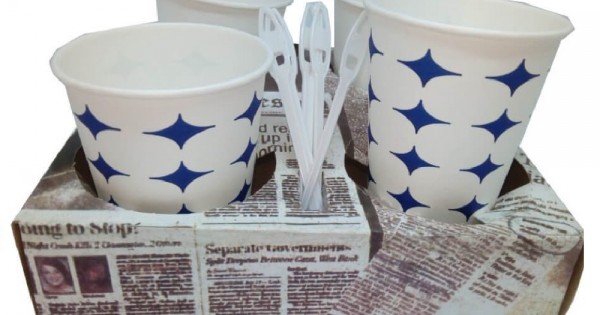 Suport din Carton pentru 4 Pahare Model Ziar, 100 Buc/Bax - Brandpaper ...