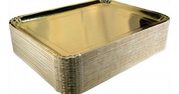 Tavite OTI, 45x35 cm, 50 Buc/Set, Carton Auriu, Tavite Unica Folosinta ...