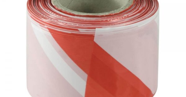 Banda de Delimitare si Semnalizare, Alb/Rosu, 70mm x 200m, Banda ...