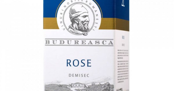 Vin Rose Demisec, Budureasca Rose, 2 L, Cutie, 12,5 % Alcool, Vin ...