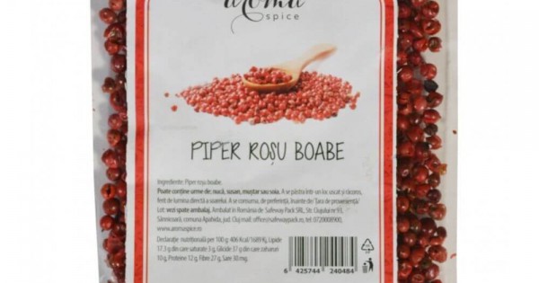 Piper Rosu Boabe Aroma Spice, 10 Plicuri x 20 g, Piper Boabe, Boabe de ...