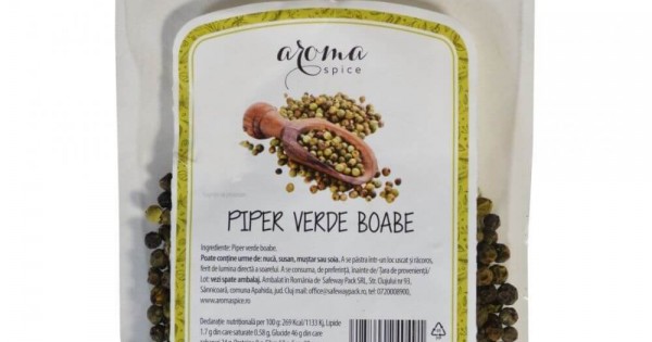 Piper Verde Boabe Aroma Spice, 10 Plicuri x 20 g, Piper Boabe, Boabe de ...