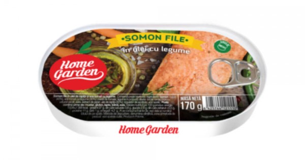 Somon File in Ulei cu Legume, Home Garden, 170 g, Peste in Conserva ...