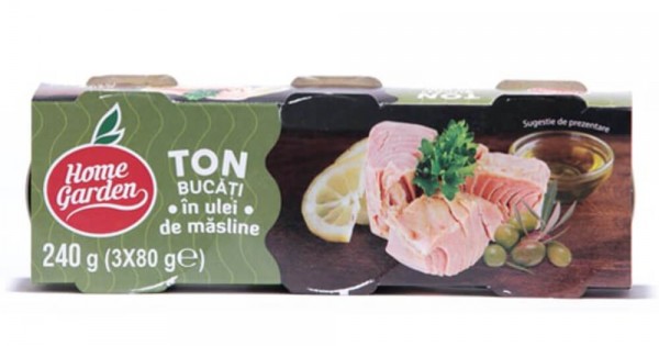 Ton Bucati in Ulei de Masline, Home Garden, 3 Buc/Set, 80 g, Conserva ...