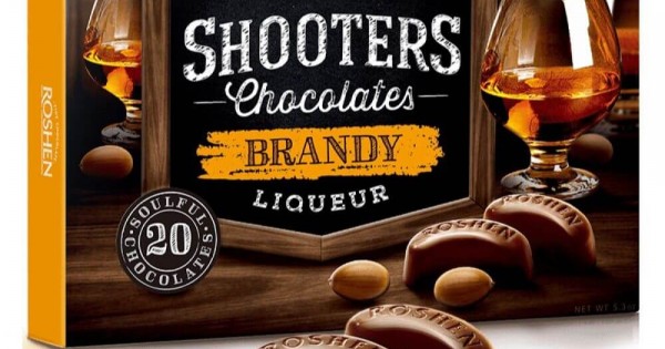 Praline Ciocolata cu Alcool Roshen Shooters Brandy, 150 g, Crema Brandy ...