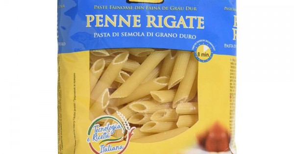 Penne Rigate din Grau Dur Baneasa, 500 g, Paste Fainoase Penne Rigate ...