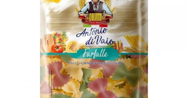 Paste Antonio Di Vaio Farfalle Tricolore, 500g, Paste Grau, Paste Grau ...