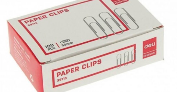 Cutie 100 Agrafe de Birou DELI Essential, Crom, 50 mm, Agrafe pentru ...
