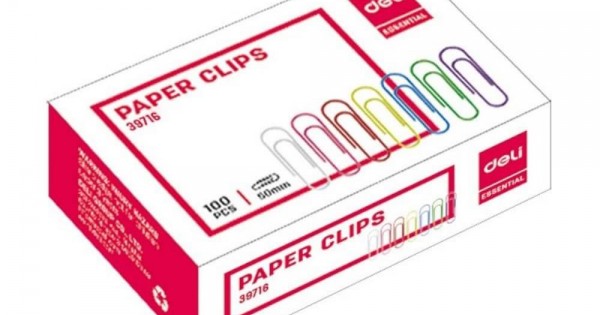 Cutie 100 Agrafe de Birou DELI Essential, Colorate, 33 mm, Agrafe ...