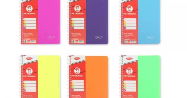 Caiet A5 Universal DACO, 120 File, Spirala, 70 g/m², Coperta Plastic ...