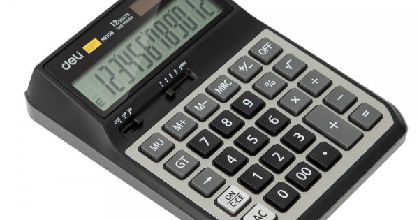 Calculator de Birou Modern Deli M008 20, 12 Digits, Negru/Gri ...