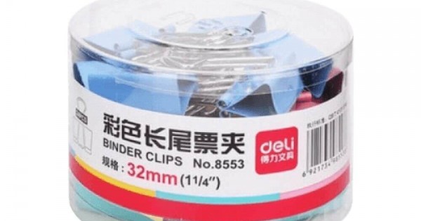 Set 24 Clipsuri Hartie Deli, 32mm, Culori Diverse, Set Clipsuri Hartie ...