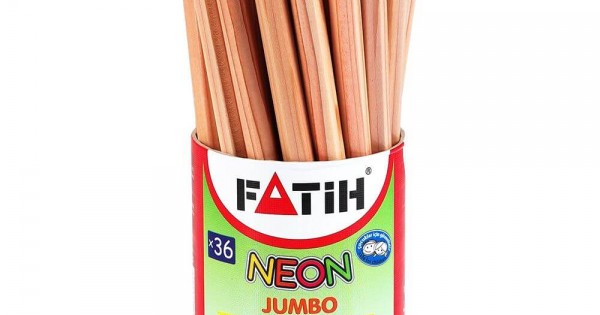 Set 36 Creioane Evidentiatoare FATIH, 4 Culori, Corp Hexagonal din Lemn ...