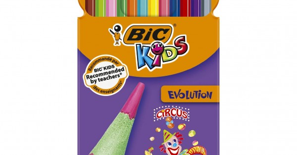Creioane Colorate BIC Evolution Circus, 12 Buc/Set, Culori Asortate ...