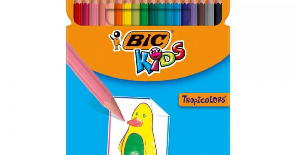 Creioane Colorate BIC Tropicolors, 18 Buc/Set, Culori Asortate, Creion ...