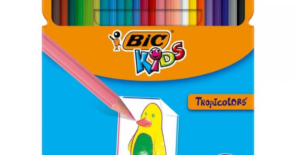 Creioane Colorate BIC Tropicolors, 24 Buc/Set, Culori Asortate, Creion ...