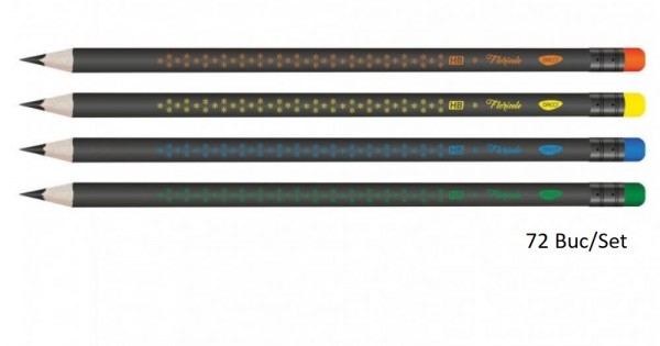 Set 72 Creioane Grafit DACO Floricele, Mina HB, Corp Triunghiular de ...