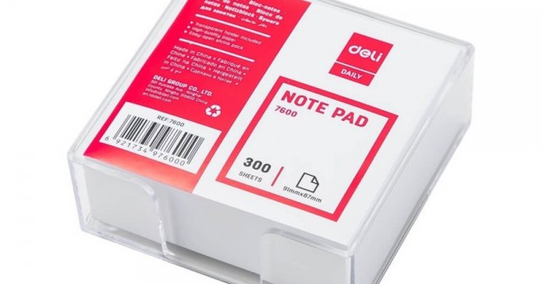 Notite Adezive Albe Deli, 91x87 mm, 300 File, cu Suport din Plastic ...