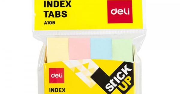 Index Adeziv Hartie, Deli Stick Up, 12x50 mm, Culori Pastel, 400 File ...