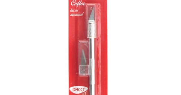 Cutter pentru Lucru Manual tip Bisturiu Daco, 2 Lame de Rezerva, Latime ...