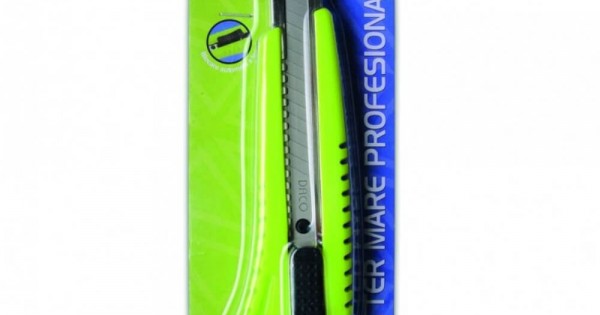 Set 12 Cuttere Profesionale Mari ECADA, 17 cm, Lama 18 mm, Verde/Negru ...