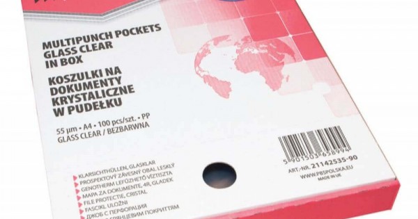 Set 100 Folii de Protectie A4, Tip Cristal, 55 MIC, Ambalat in Cutie ...