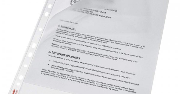 Set 100 Folii Protectie Documente A4 Esselte, 105 Microni, Deschidere ...