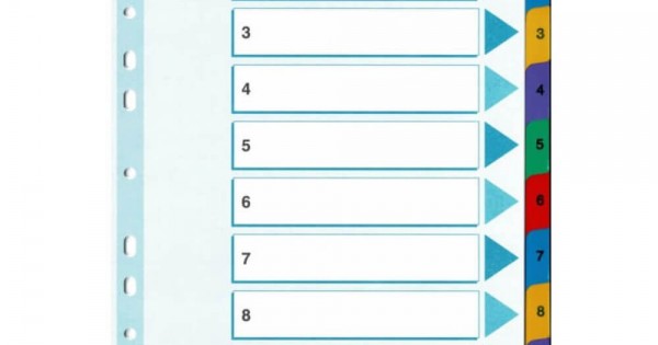 Index A4 Esselte Mylar, Carton, cu 10 Separatoare, Index cu Separatoare ...